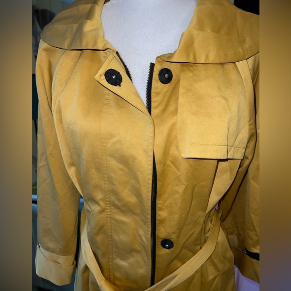 kinghero | Jackets & Coats | King Hero Elegant Mustard Trench Rain Coat ...